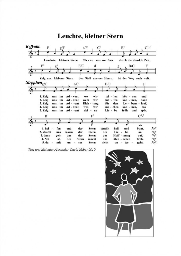 Leuchte, kleiner Stern | Herzlich willkommen auf www.liederkiste.net